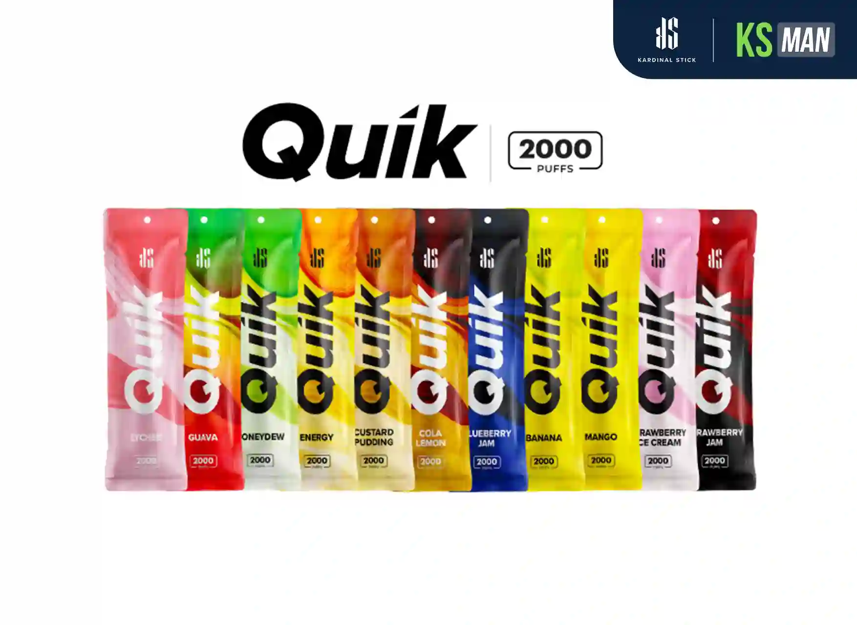 บุหรี่ไฟฟ้าใช้แล้วทิ้ง KS Quik 2000 ตัวใหม่ล่าสุด ไฉไลกว่าเดิม